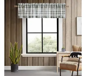 Eddie Bauer Fall Creek Plaid Grey 86x15 Window Alance - One-color