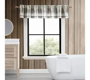 Eddie Bauer Alder Plaid Grey 86x15 Window Valance