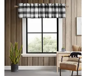 Eddie Bauer Canyon Plaid Black 86x15 Window Val Ance - One-color