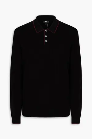 Paige Cotton-blend Polo Sweater - Black