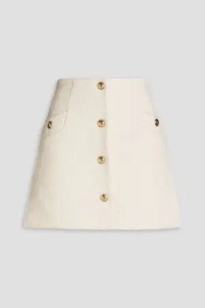 Sandro Button-embellished Brushed Tweed Mini Skirt