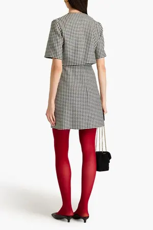 Sandro Houndstooth Tweed Mini Dress