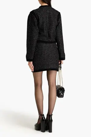 Sandro Metallic Checked Knitted Mini Skirt