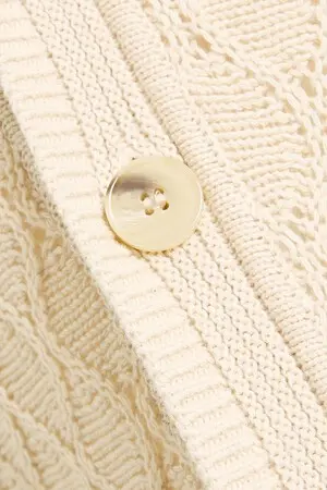 Paige Perry Pointelle-knit Cotton-blend Cardigan
