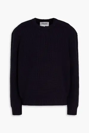 FRAME Waffle-knit Wool Sweater - Navy