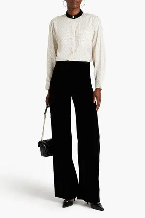 Sandro Velvet Wide-leg Pants