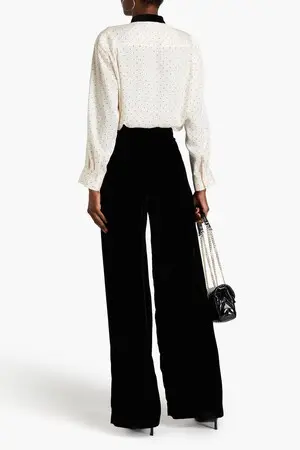 Sandro Velvet Wide-leg Pants