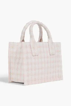 Sandro Checked Metallic Tweed Tote