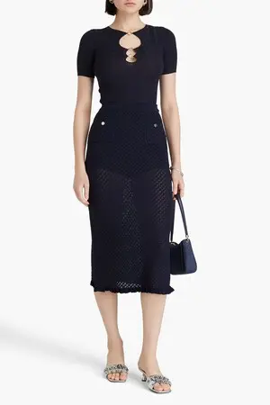 Sandro Jacquard-knit Midi Skirt