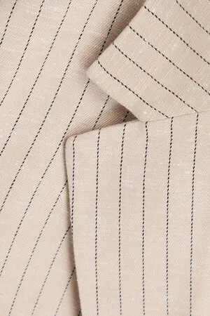 Sandro Cropped Pinstriped Tweed Blazer