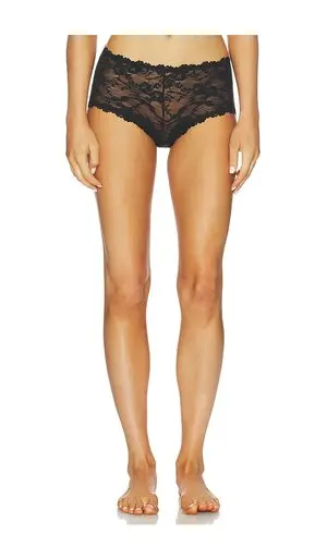 SKIMS Stretch Lace Boyshort In Black - Soot