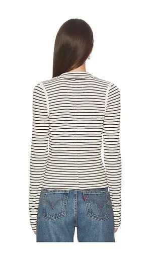 Free People X We The Free Lake Henley Stripe Long Sleeve Shirt
