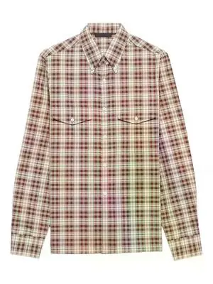 Prada Checked-pattern Patch-pocket Shirt