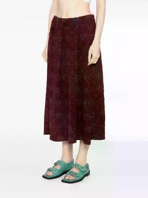 YANYAN Pattern-intarsia Pleated Skirt