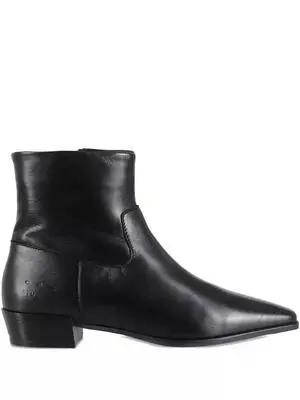 COPENHAGEN  Leather Pointed-toe Zip Ankle Boots