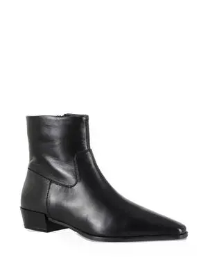 COPENHAGEN  Leather Pointed-toe Zip Ankle Boots