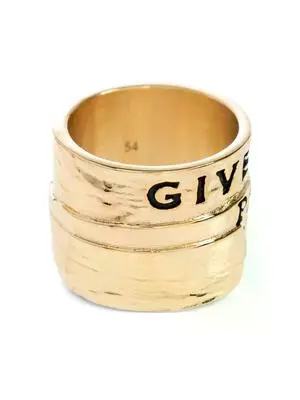 Givenchy Hammered Logo Band Ring