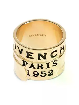 Givenchy Hammered Logo Band Ring