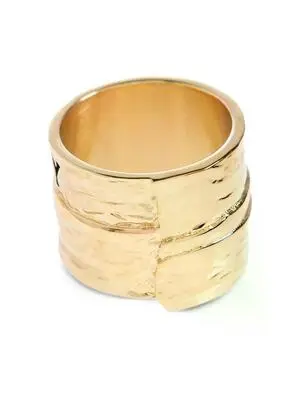 Givenchy Hammered Logo Band Ring