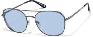 Zenni Vintage Aviator Sunglasses With Stainless Steel Full Rim Frame - Gray