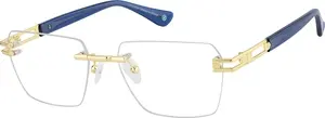 Zenni Zenni Rimless Square Frame Eyeglasses Gold