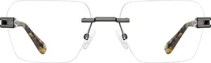 Zenni Rimless Square Frame Eyeglasses - Gray