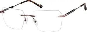 Zenni Rimless Square Eyeglasses - Brown