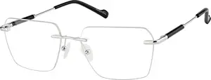 Zenni Zenni Rimless Square Eyeglasses Silver