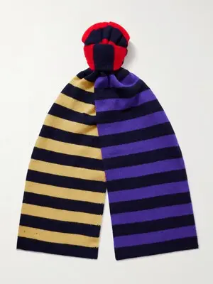 DRAKE'S Striped Wool Scarf - Multi