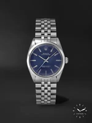 Windsor 1964 Rolex Oyster Perpetual 34mm Stainless Steel Automatic Watch - Blue
