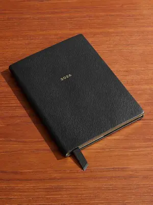 Smythson 2026 Soho Panama Cross-grain Leather Diary - Black