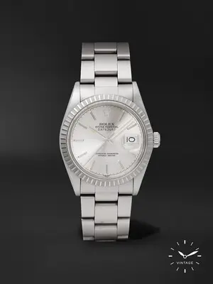 WIND VINTAGE 1986 Rolex Oyster Perpetual Datejust Automatic Chronometer 36mm Oystersteel Watch - Silver