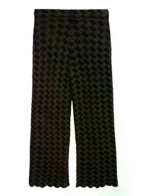 YANYAN Basket-weave Cropped Trousers