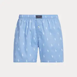 Ralph Lauren Classic Woven Cotton Polo Pony Boxer - Beach Blue