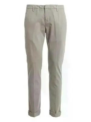 DONDUP Turn-cuff Logo-detail Pants - Neutrals