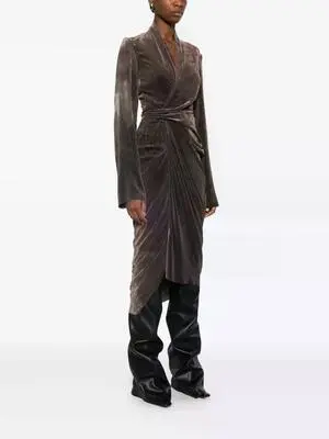 Rick Owens Draped Wrap Midi Dress