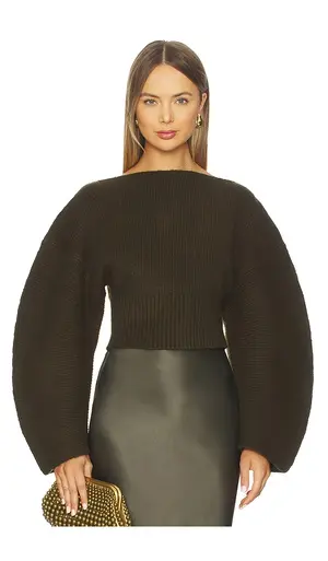 Cult Gaia Ella Ribbed Knit Cropped Jumper