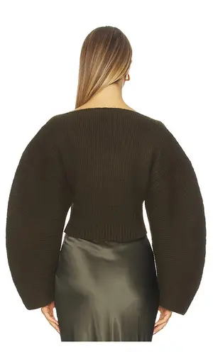 Cult Gaia Ella Ribbed Knit Cropped Jumper