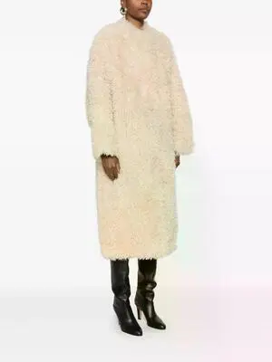 STAND STUDIO Long-sleeved Faux Fur Coat