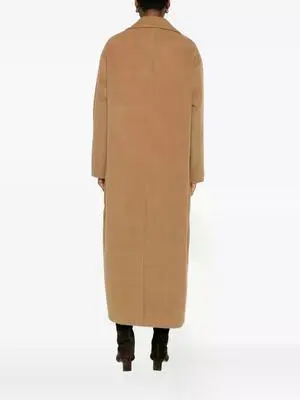 Soft Goat Double-breasted Patch-pocket Coat