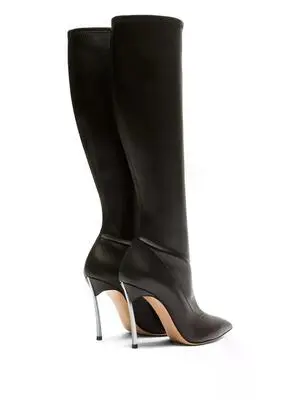 Casadei 100mm Blade Knee High Boots - Black