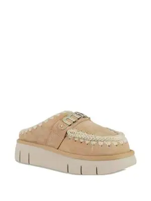 Mou Bounce Sheepskin Mules - Neutrals