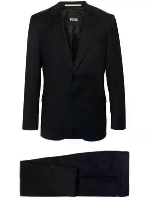 BOSS Single-breasted Virgin Wool Suit - Blue