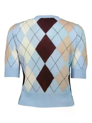 Khaite Anders Argyle Sweater - Blue