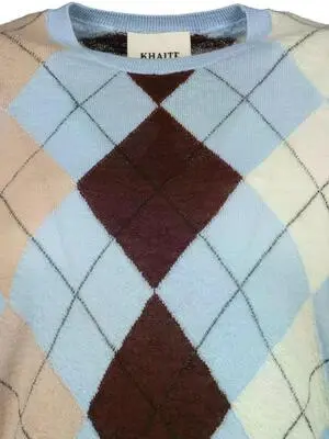 Khaite Anders Argyle Sweater - Blue