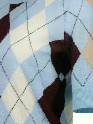 Khaite Anders Argyle Sweater - Blue