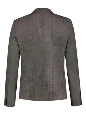 PAUL ZEIST Checked Single-breasted Blazer - Brown