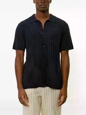 LES DEUX Ribbed Short-sleeve Cardigan