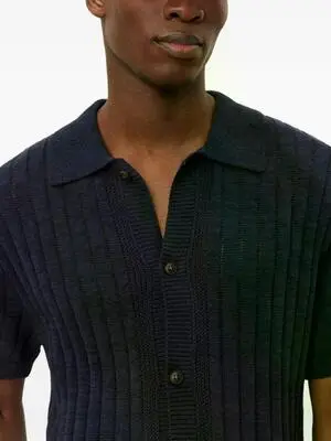 LES DEUX Ribbed Short-sleeve Cardigan