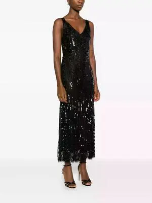 Alberta Ferretti Sequin-embellished V-neck Gown